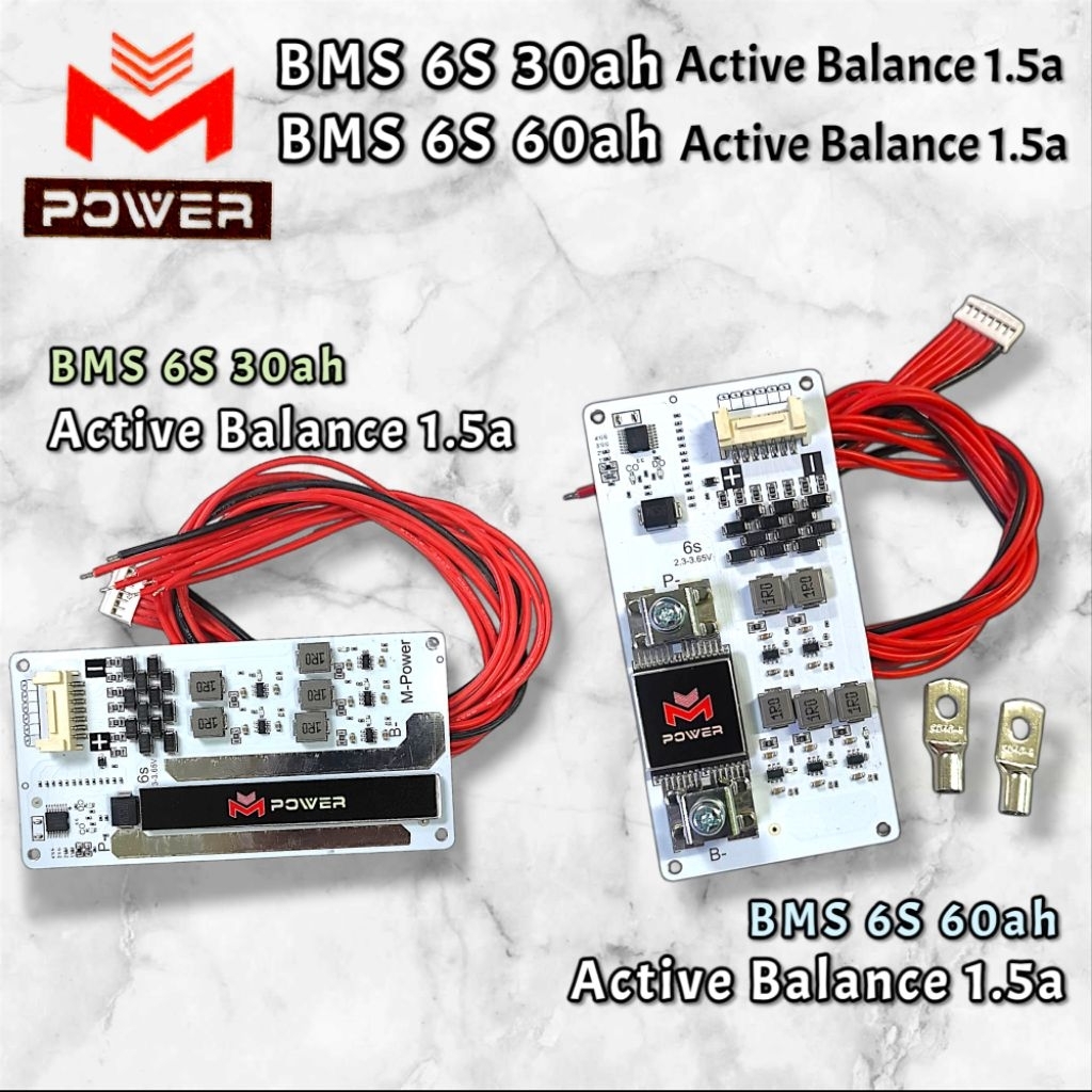 BMS 6S 30a-60a with Active Balance [M-POWER] วงจรป้องกันแบตเตอรี่ ...