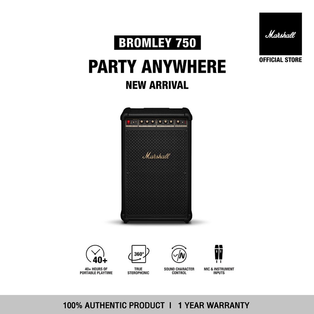 [NEW ARRIVAL] MARSHALL Bromley 750 Black And Brass - รับประกัน 1 ปี ...