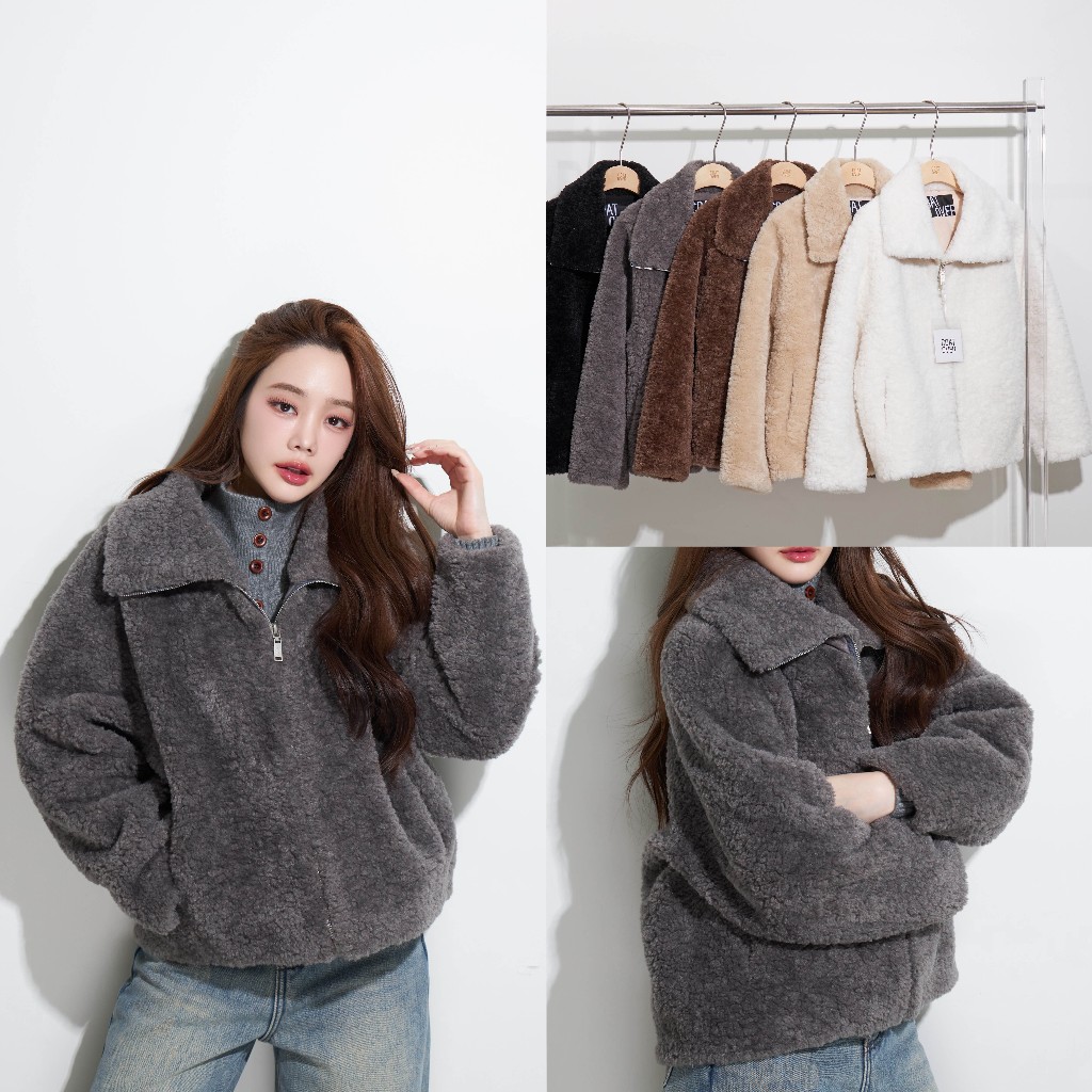 CO1186 Fuzzy Suede Warm Jacket เสื้อขนแกะเทียมด้านในหนังกลับอุ่นพิเศษ ...