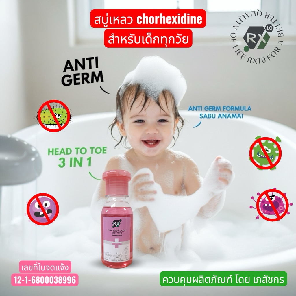 สบู่เหลวมีคลอเฮ็กซิดีน (chlorhexidine) สำหรับเด็กทุกวัย ผลิตภัณฑ์เภสัช ...