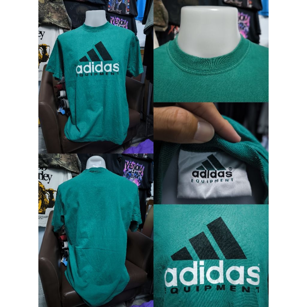 "ส่งฟรี"เสื้อยืดสีเขียวลายแบรนด์ Adi.das (ไซส์L) | Shopee Thailand