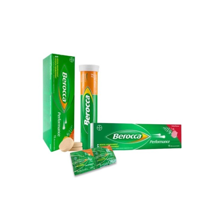 วิตามินเม็ดฟู่ Berocca 2สูตร รวมวิตามินบี วิตามินซี และแร่ธาตุ (15 เม็ด ...