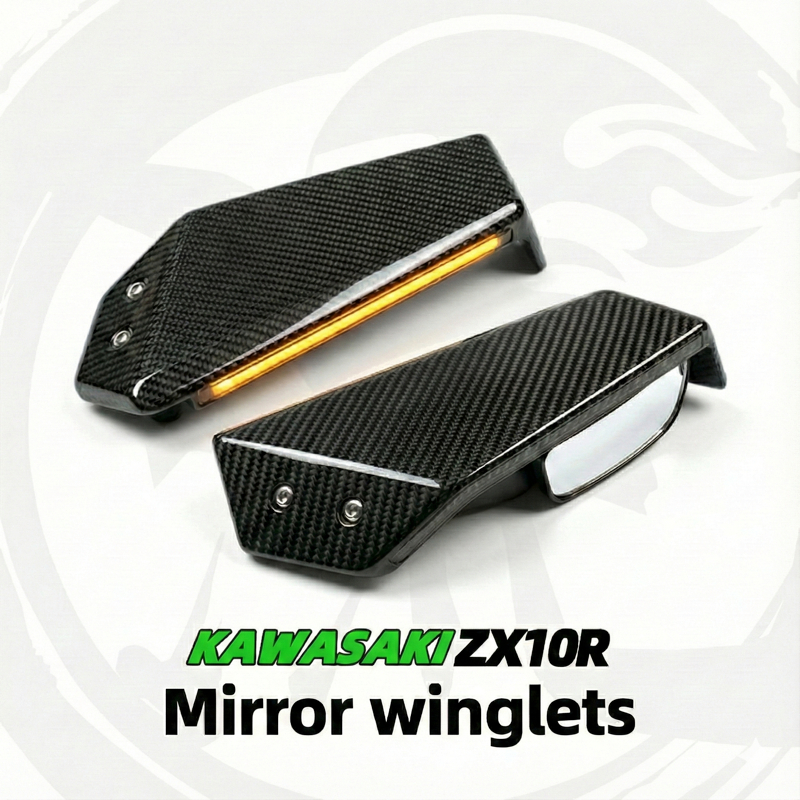 For Kawasaki ZX10R 2011-2026 Mirror Winglets with LED Turn Signals｜High ...