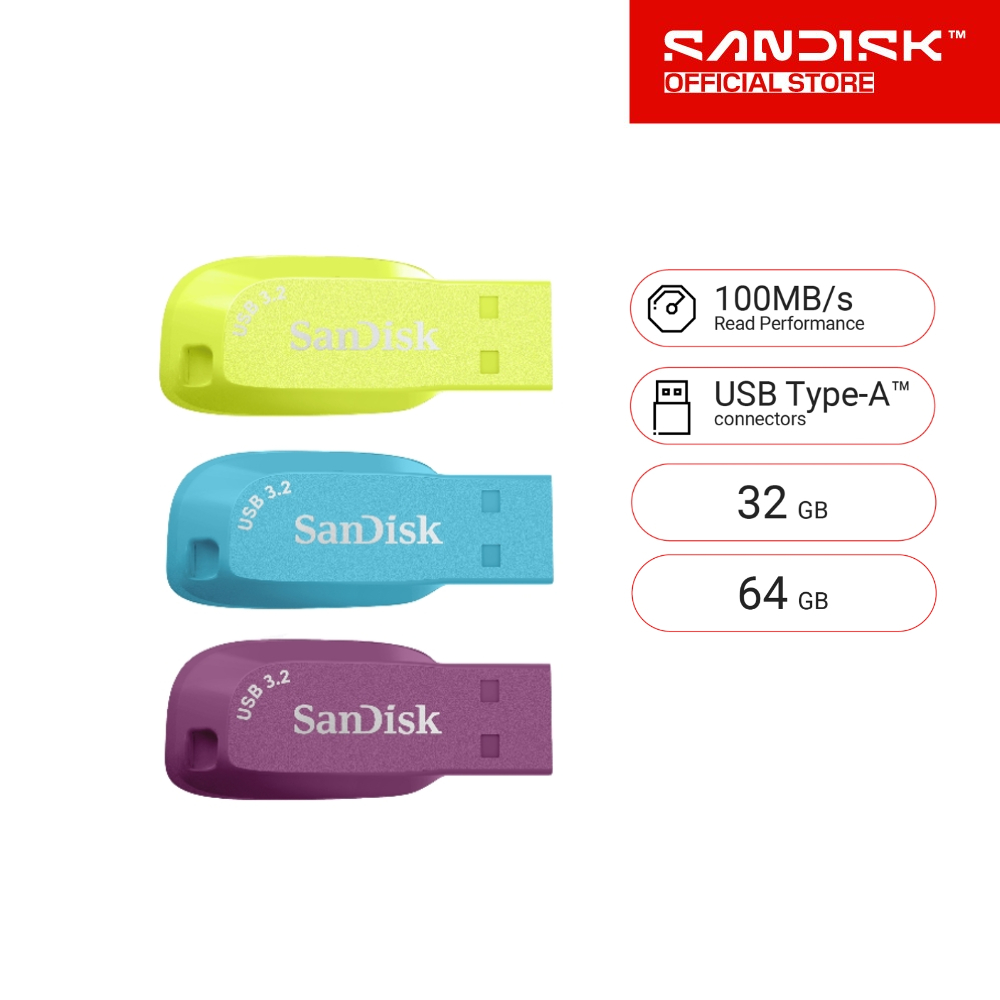 SanDisk Ultra Shift USB 3.2 Gen1 Flash Drive (SDCZ410 EP BB CO) 32GB ...