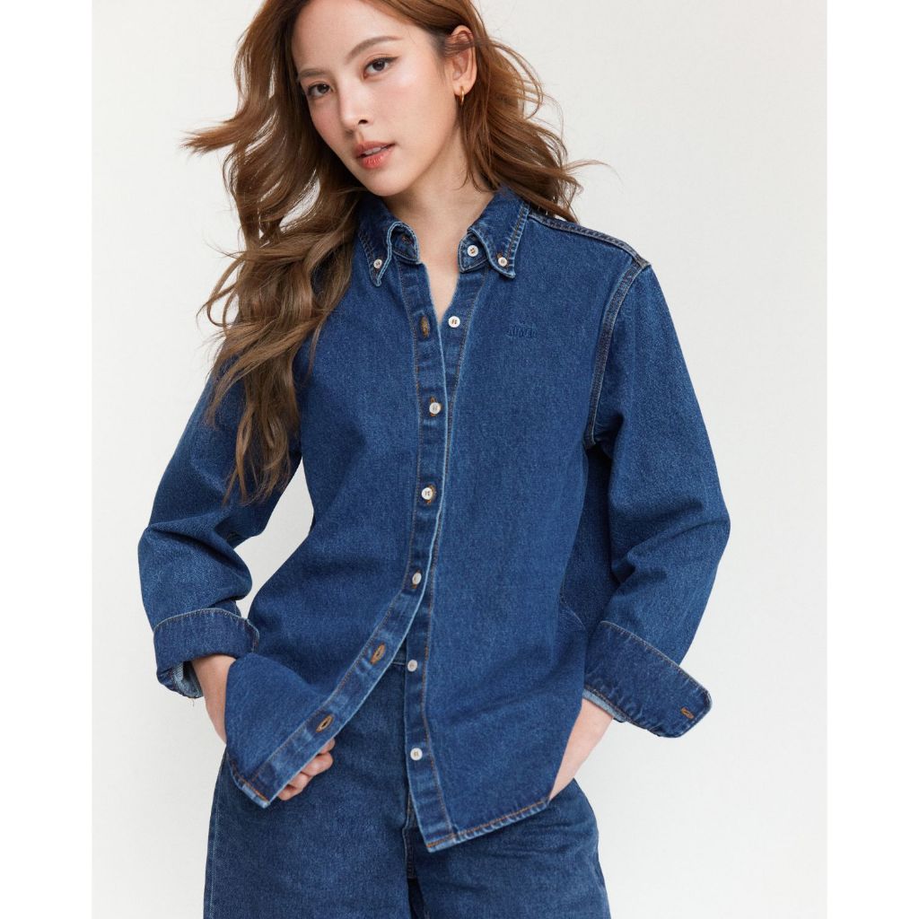 AIMER - Regular Fit Shirt In Indigo Denim เสื้อเชิ้ต | Shopee Thailand