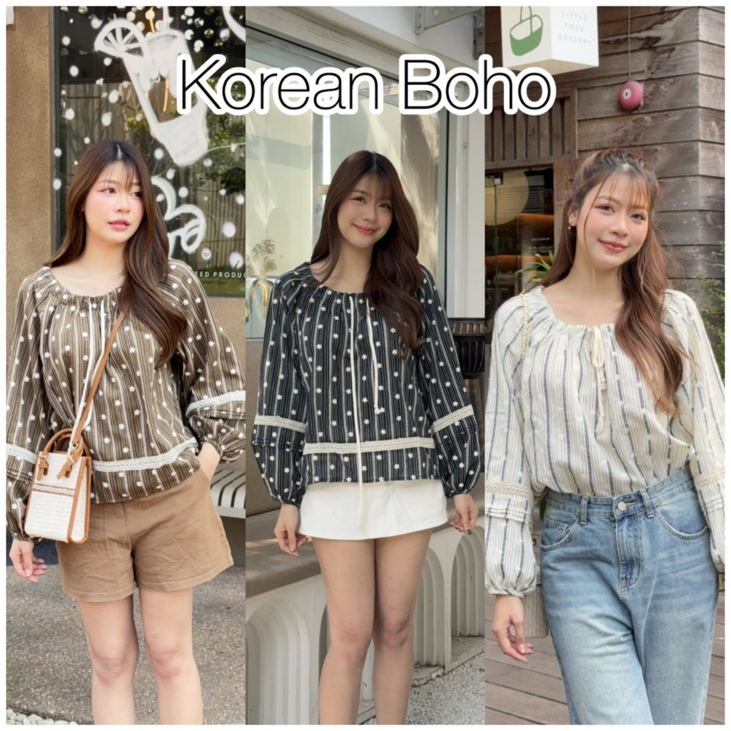 Red Apple Fashion เสื้อรุ่น Korean Boho | Shopee Thailand