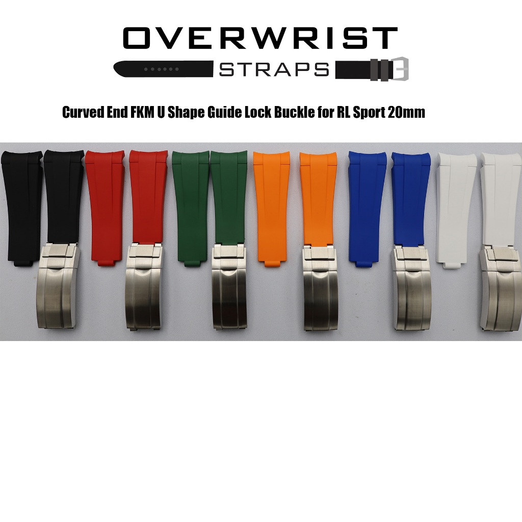 สายนาฬิกาแบบยางรุ่น Curved End FKM U Shape Guide Lock for RL Sport 20mm ...