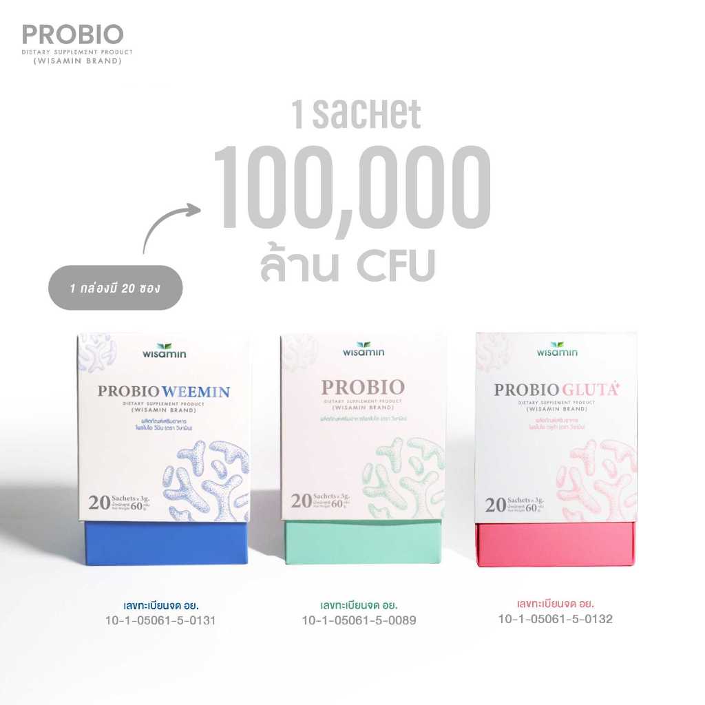 WISAMIN PROBIO โพรไบโอติก 10 สายพันธุ์ | 1 แสนล้าน CFU/ซอง | เลือกได้ 3 ...