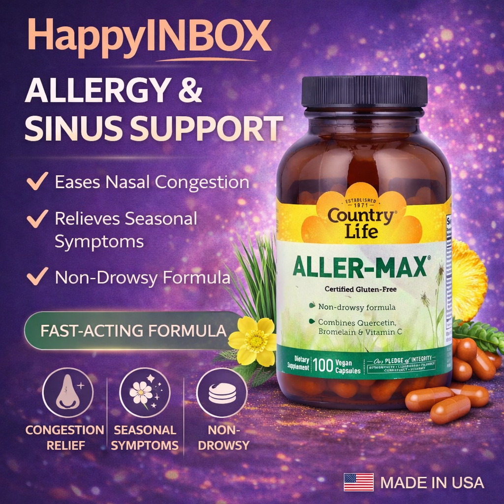 Country Life Aller-Max สูตรดูแลอาการแพ้รวม Quercetin + Bromelain ...
