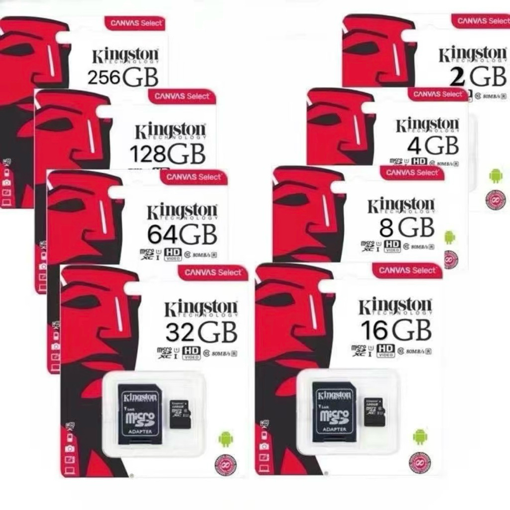 Kingston เมมโมรี่การ์ด Micro sd card 2GB 4GB 8GB 16GB 32GB 64GB 128GB 256GB | Shopee Thailand