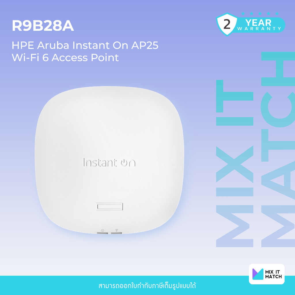 Aruba Instant On AP25 (RW) 4x4 Wi-Fi 6 Indoor Access Point (R9B28A ...