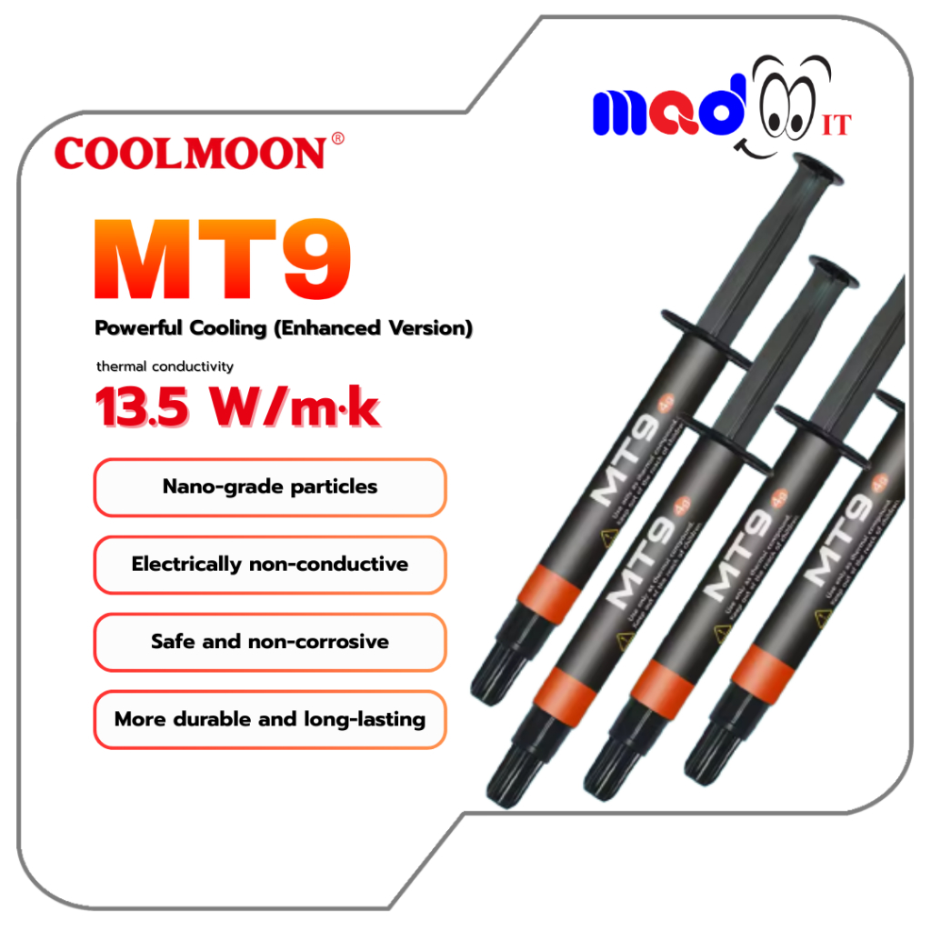 COOLMOON MT9 ซิลิโคน จาระบีระบายความร้อน CPU GPU Thermal Grease 13.5W/m·K High Performance ...
