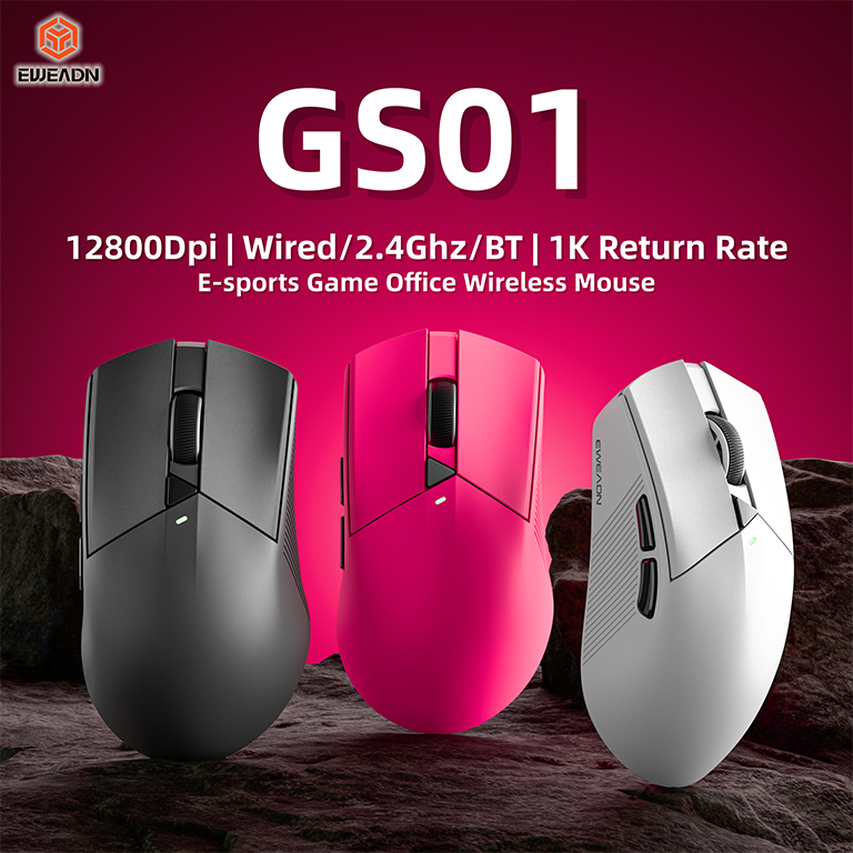 EWEADN GS01 เมาส์ไร้สายน้ำหนักเบาความละเอียด 1Khz 12800DPI พร้อมการปรับระดับ 6 ระดับ E-Sports ...