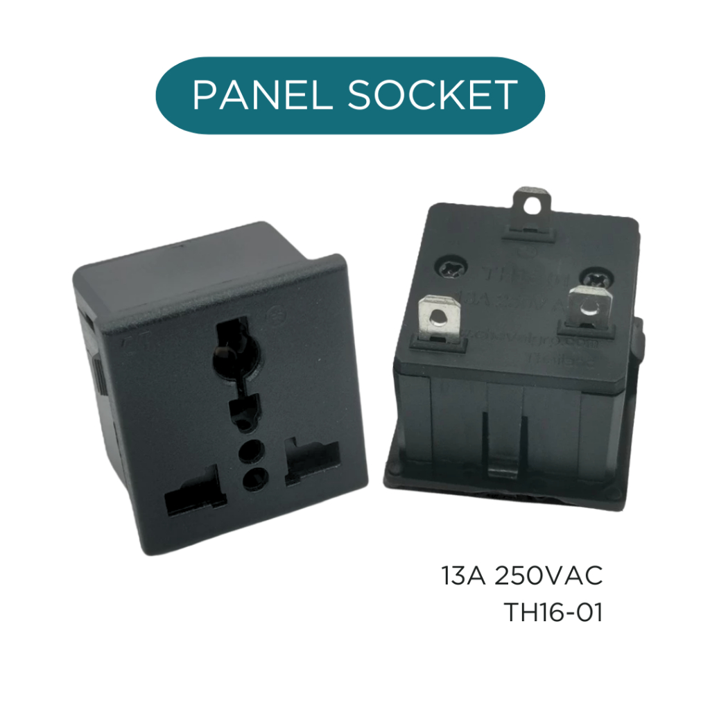 PANEL SOCKET TH-16 เต้ารับ แบบติดแผงรุ่น TH16 13A 250V AC | Shopee Thailand