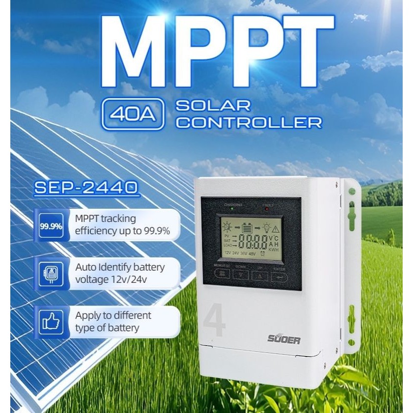 MPPT solar charger panel Solar Controller 40A | Shopee Thailand