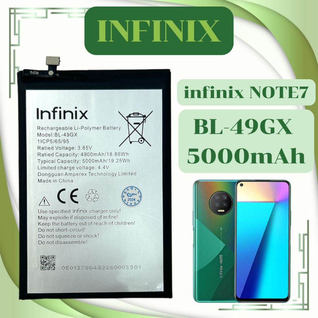 แบตเตอรี่ แท้ infinix Note 7 / Note 7 Lite X690 X690B BL 49GX 5000mAh ...