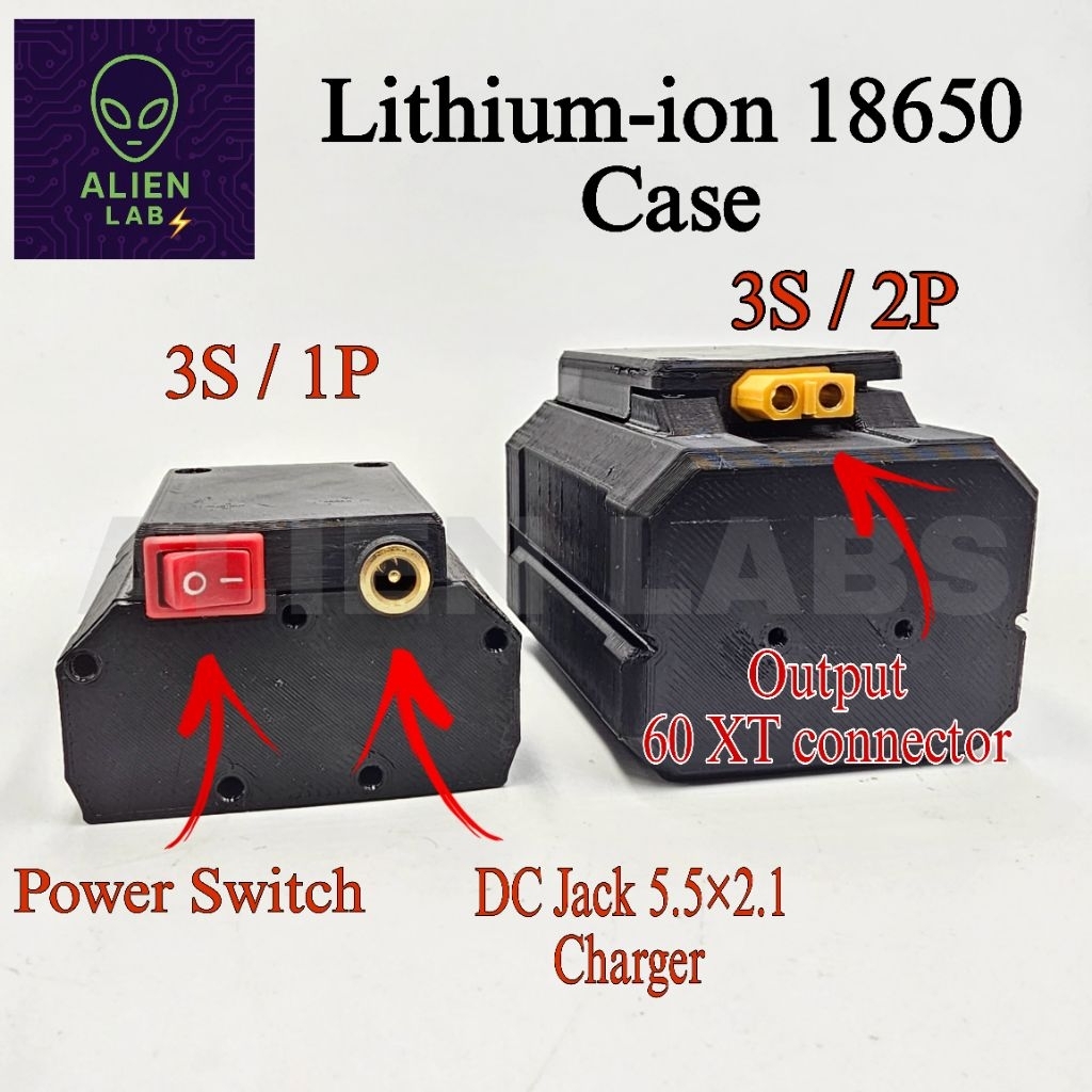 กล่องสำหรับใส่แบตเตอรี่ Lithium-ion 18650 ขนาด 3S/ 1P และ 3S/ 2P ( Case ...