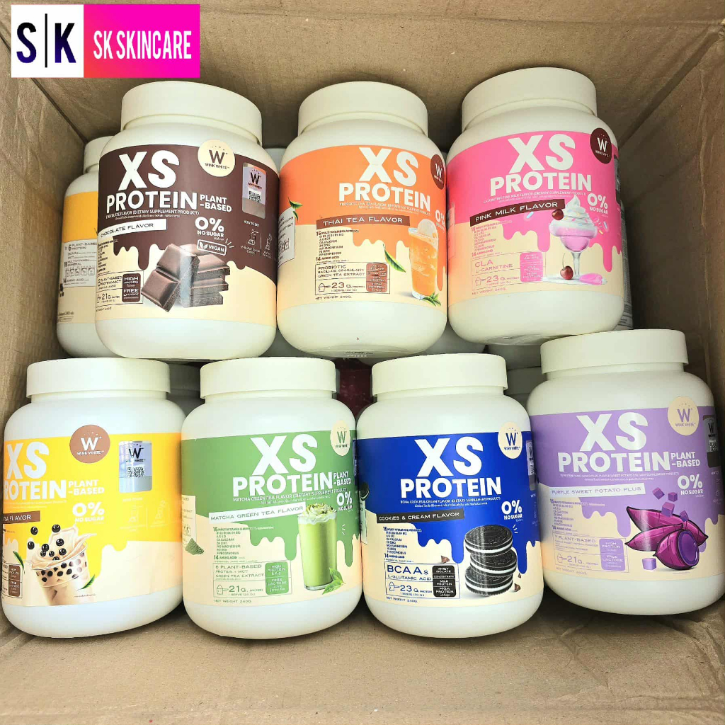 โปรตีนวิงค์ไวท์ WINK WHITE XS Protein 7 รสชาติ ชาไทย/นมชมพู/คุกกี้แอนด์ ...