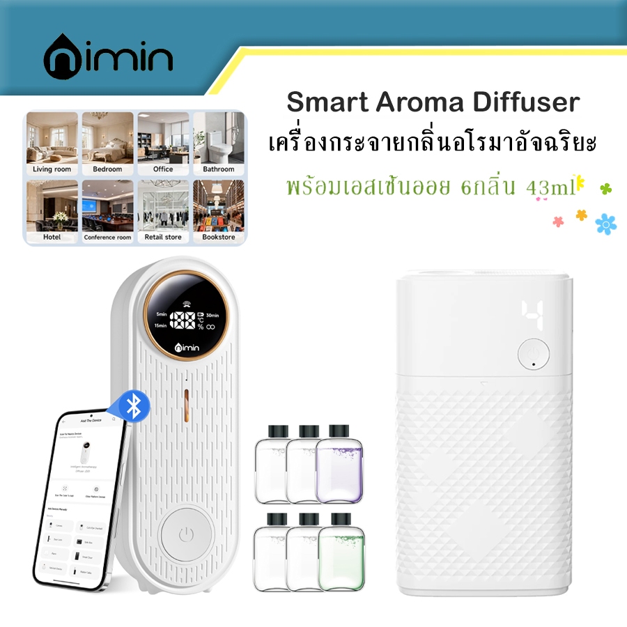 nimin เครื่องพ่นอโรม่า ชาร์จใหม่ได้ เครื่องพ่นน้ำหอมอัตโนมัติ น้ำหอม ...