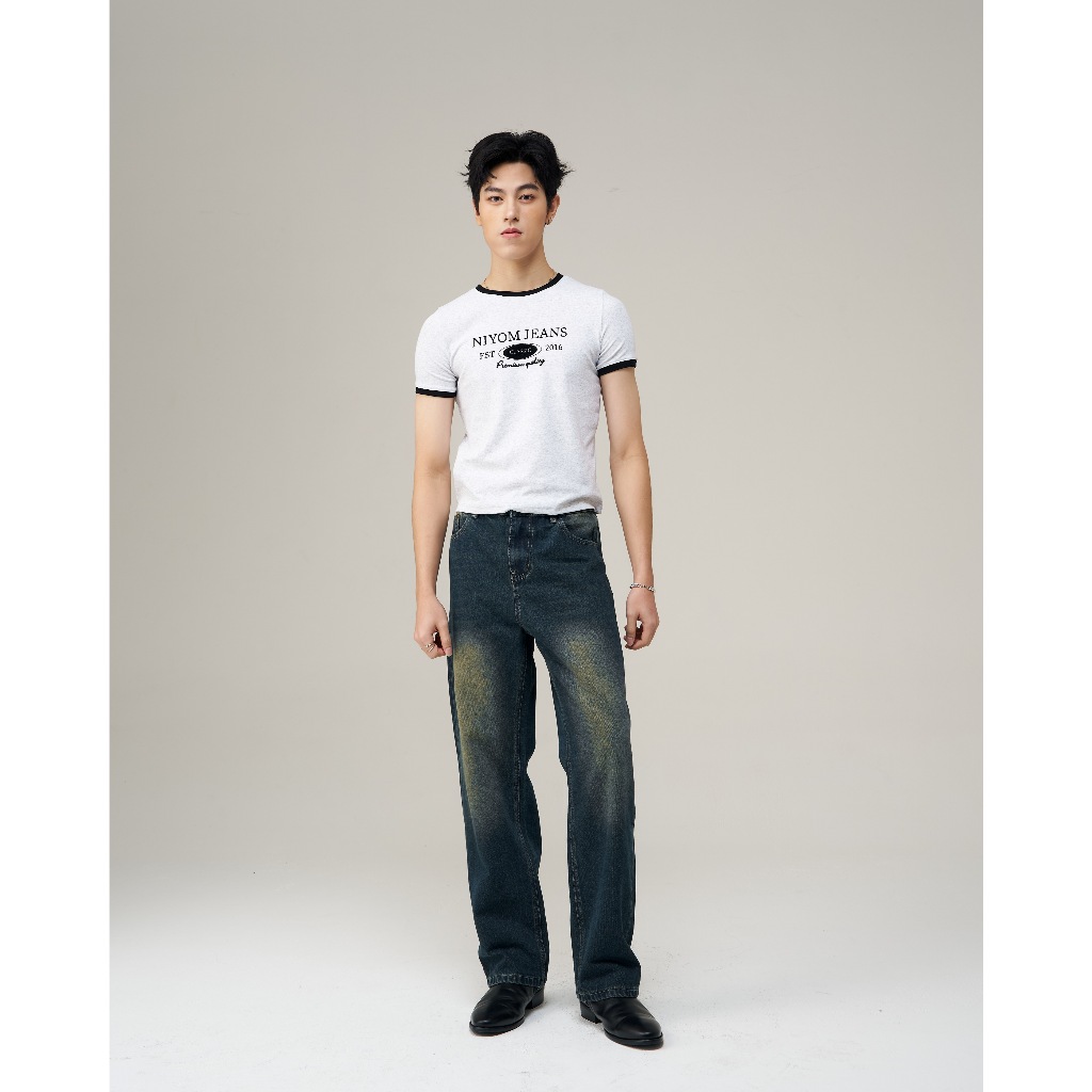 Niyom Jeans collection INDIGO : รุ่น NB71 กางเกงยีนส์ผู้ชาย ทรงกระบอก ...
