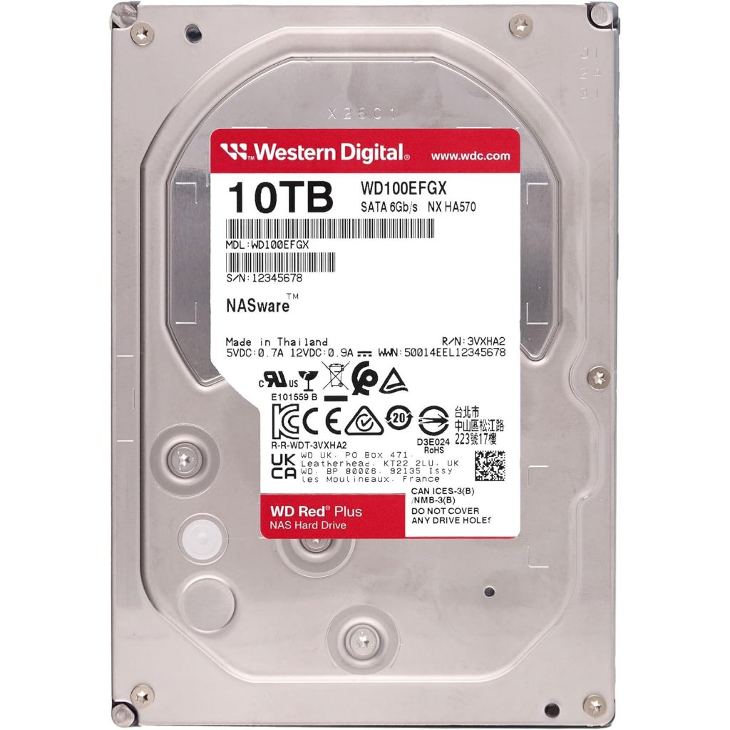 10TB HDD WD RED PLUS (7200RPM, 256MB, SATA-3, (WD100EFGX) | Shopee Thailand