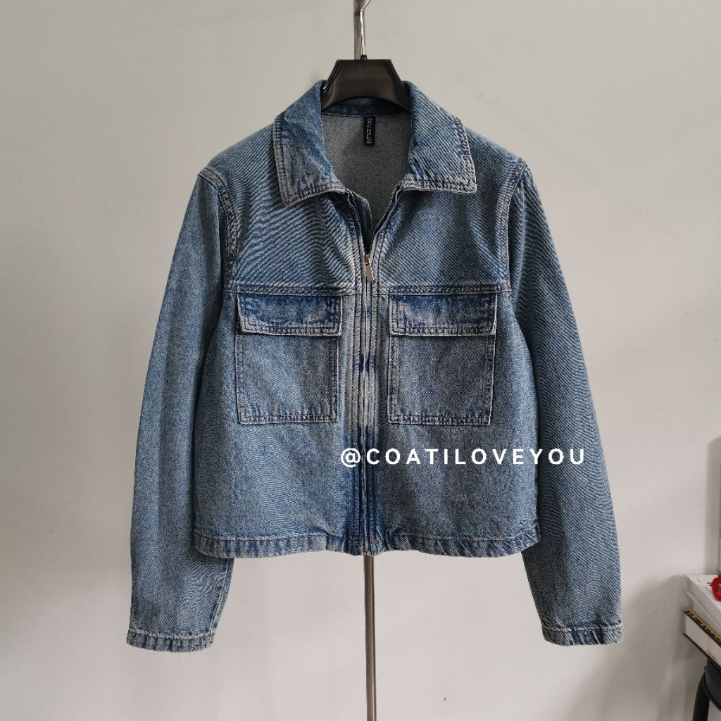 HM CROPPED DENIM JACKET | Shopee Thailand