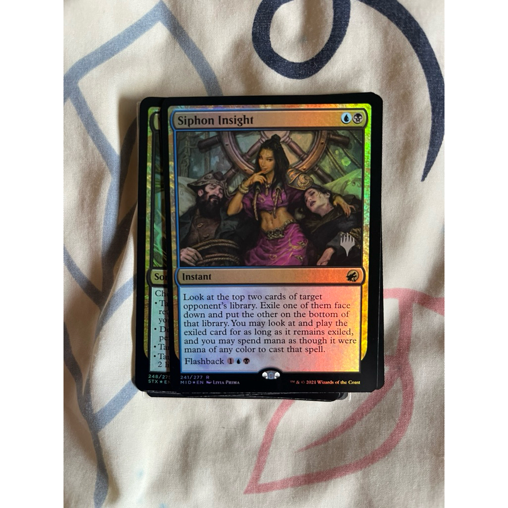 การ์ด MTG Siphon Insight Foil Multi Magic the gathering EDH รุ่น MID ...