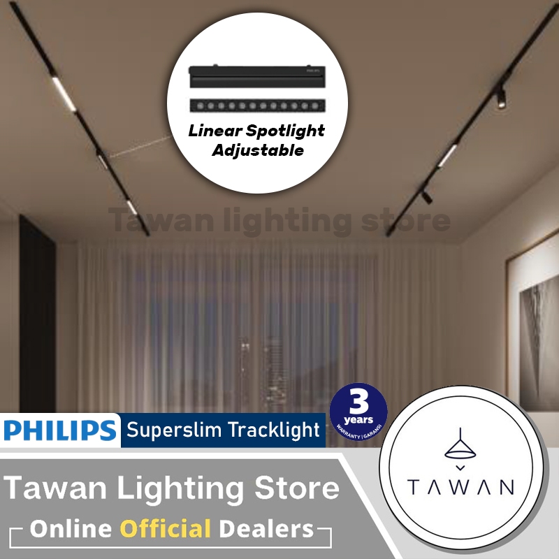 Philips Superslim Trackline โคมไฟแทรคไลท์ 10w ปรับองศาได้ Asjustable ...