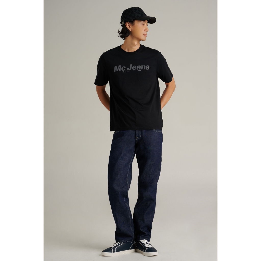 Mc JEANS เสื้อยืดแขนสั้นผู้ชาย คอกลม สีดำ MTTZA40 เนื้อผ้า 100% คอตตอน ...