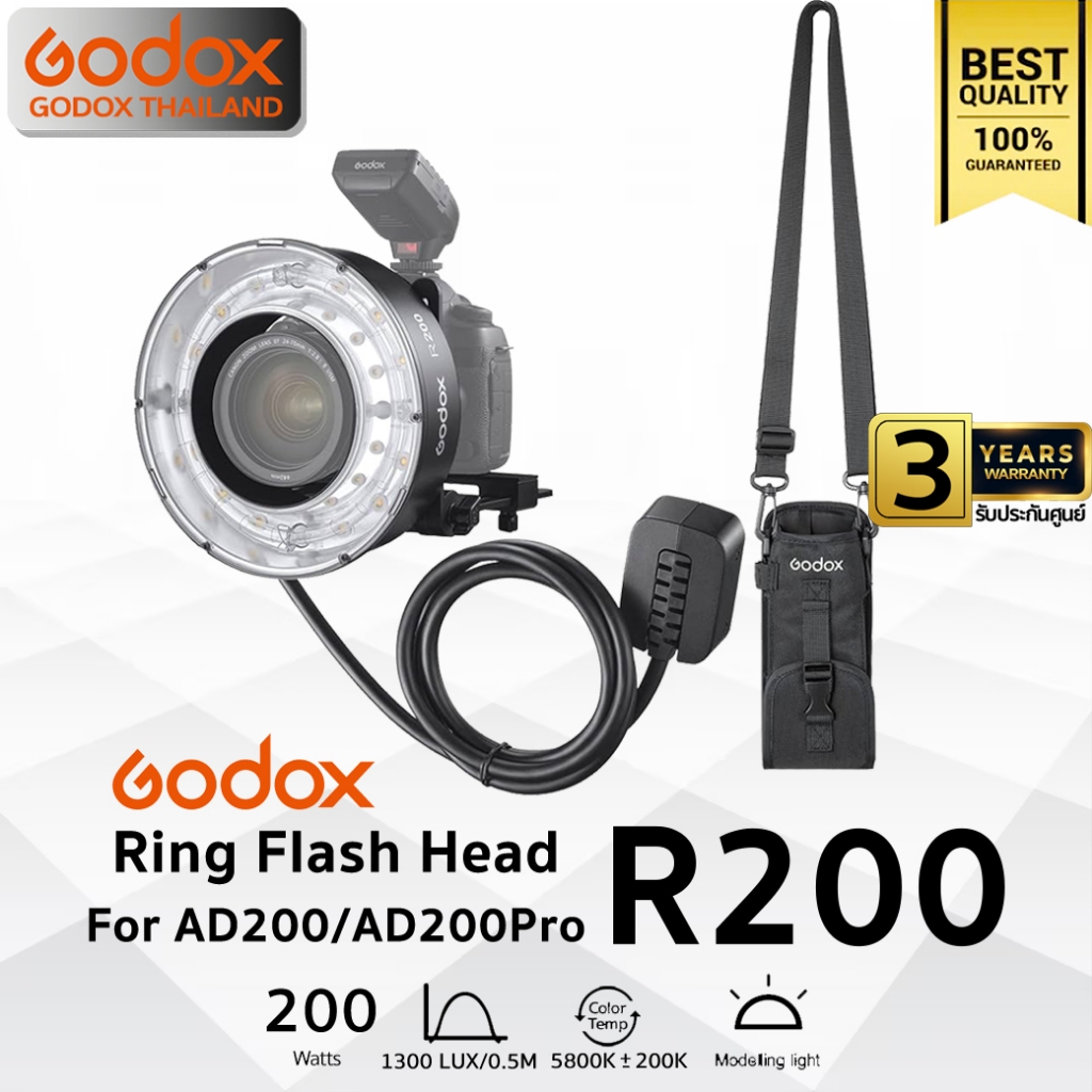 Godox Ring Flash R200 - 200W 5800K For AD200 / AD200Pro - รับประกัน ...