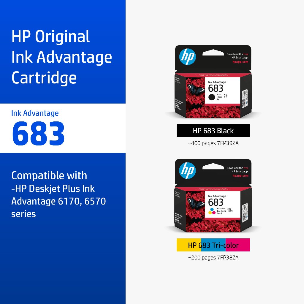 [ส่งด่วน] ตลับหมึกHP 683 Black/Tri-Color ( สีดำ / สี ) Original Ink ...