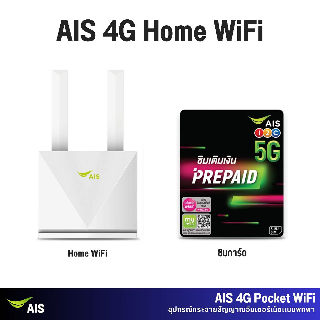 AIS 4G Hi-Speed Home WiFi (รุ่นใหม่) เร้าเตอร์รองรับซิมทุกระบบ ใช้ได้ ...
