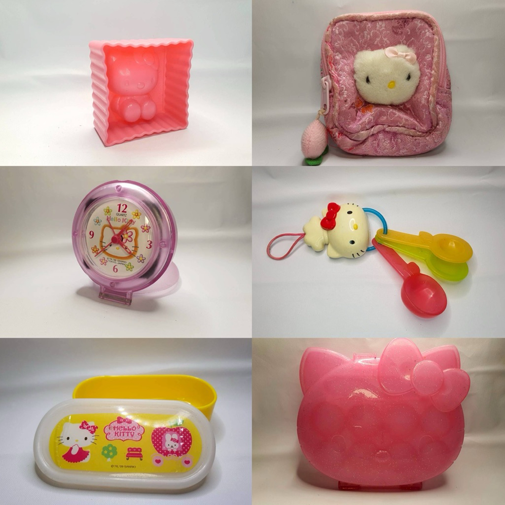 kitty hello kitty pink glitter plastic case Sanrio รวม 6 ชิ้น คิตตี้ ...