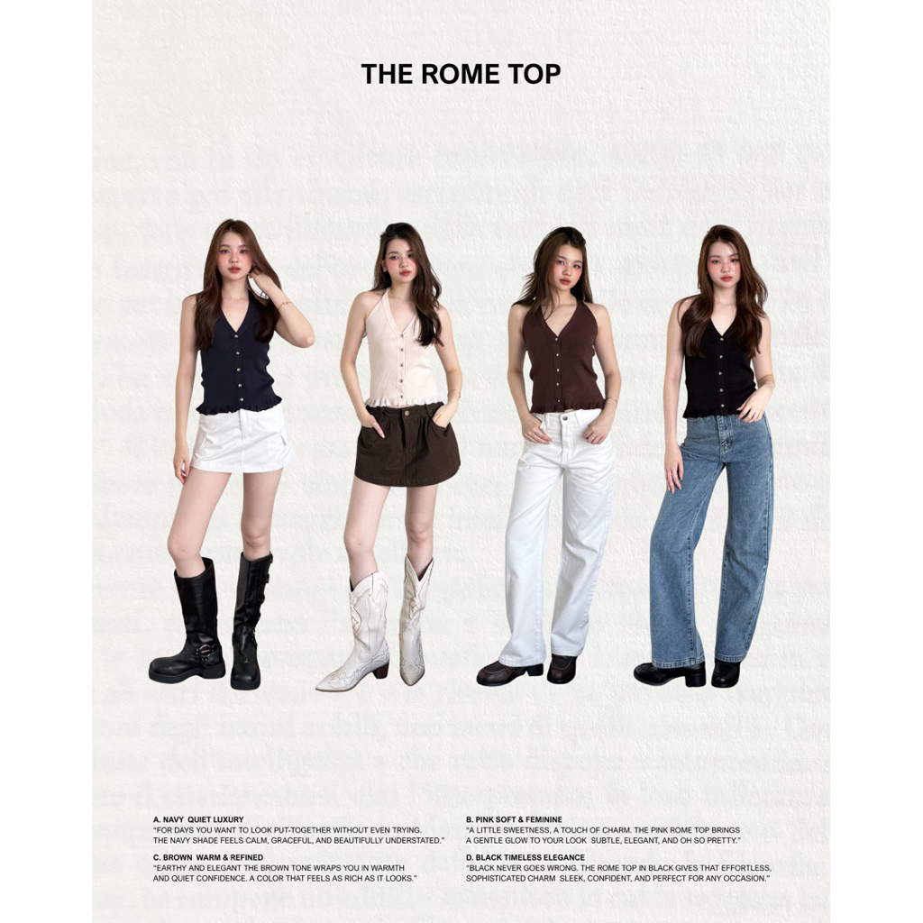 MALISTA - The Rome top เสื้อไหมพรมทอ | Shopee Thailand