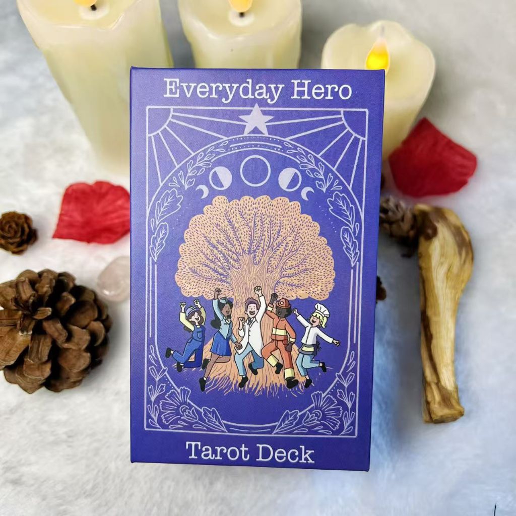 Everyday Hero Tarot ไพ่ยิปซีแท้ขอบสีชมพูอมม่วงหรูหรา ไพ่ยิปซี ไพ่ทาโร่ ...