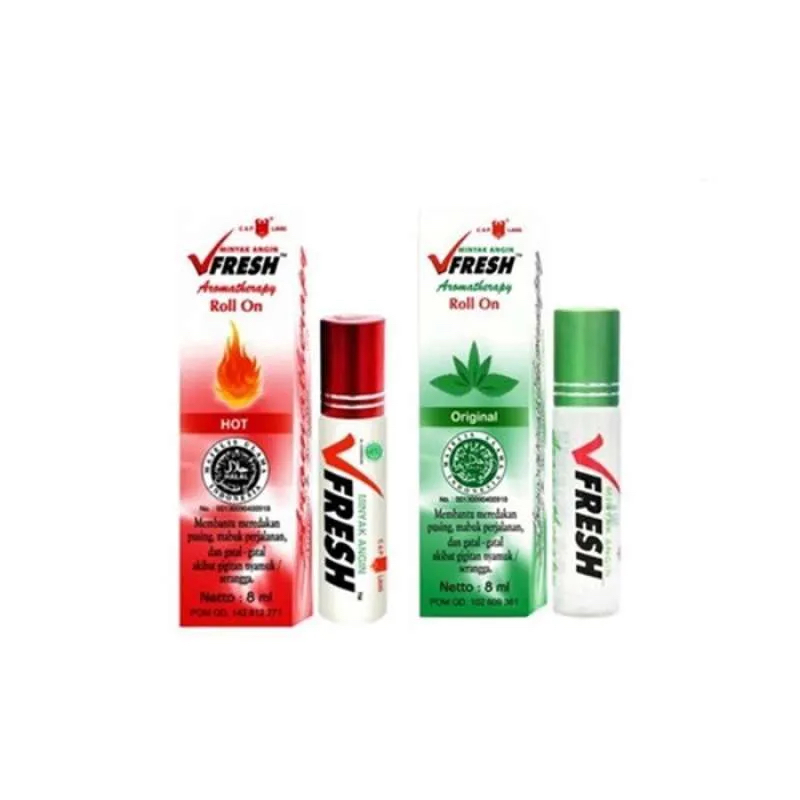 VFresh refreshing oil Aromatherapy Roll On 8 ml Inhaler ยาดมอินโด ยาดม ...