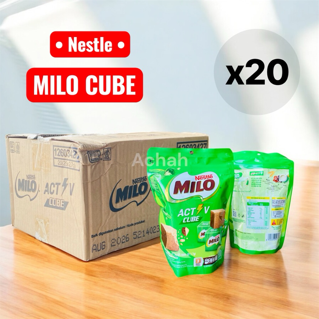 Nestle Milo Activ Cube ไมโลคิวบ์ ไมโลอัดแท่ง [ขายยกลัง 20 ห่อ ใน1ห่อ ...