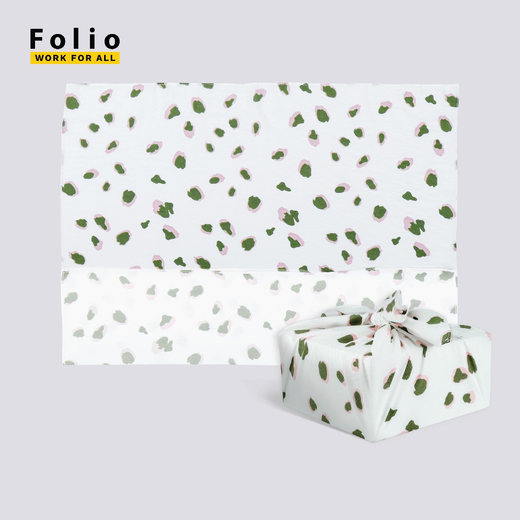 Folio : Furoshiki Gift Wraps (White/Green) ผ้าห่อของขวัญสไตล์ญี่ปุ่นใช้ ...