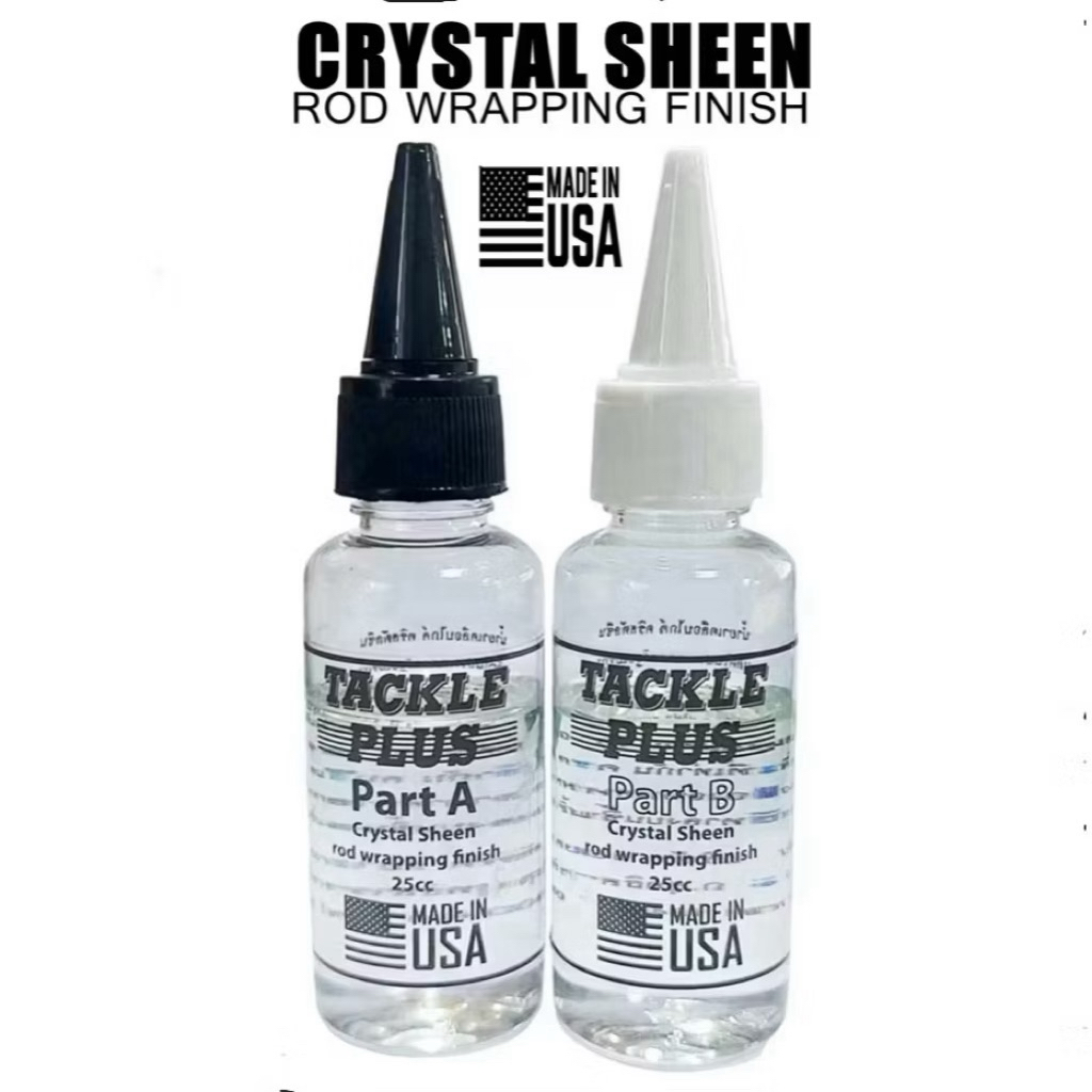 TACKLE PLUS Crystal Sheen Rod Wrapping Finish (Part A + Part B) 25 cc ...