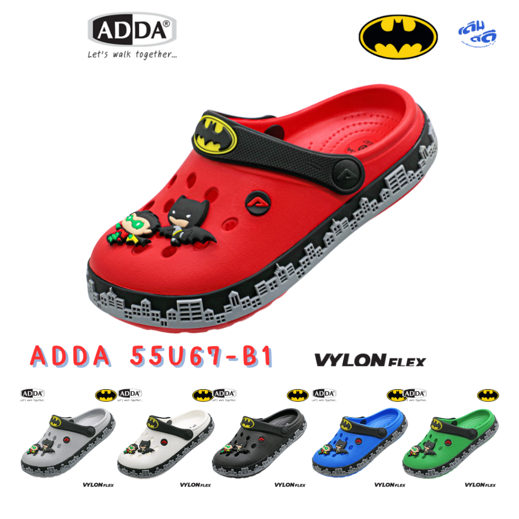 ADDA 55U67-B1 รองเท้าเด็กผู้ชาย หัวโต EVA ลิขสิทธิ์ BATMAN เบา กันลื่น ...
