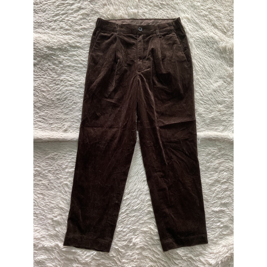 กางเกงลูกฟูกทรงสแลค Topvalu 30 มี 2สี | Shopee Thailand