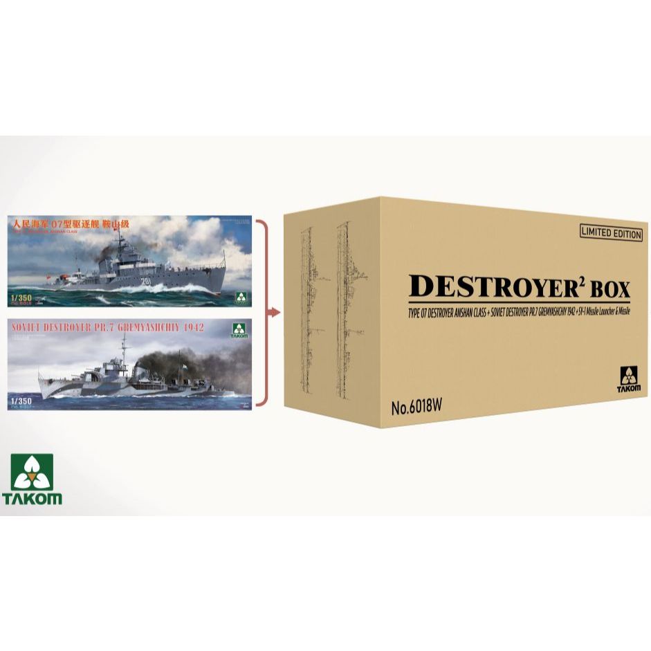 พลาสติก โมเดล ประกอบ TAKOM สเกล1/350 DESTROYER² BOX TYPE 07 DESTROYER ...