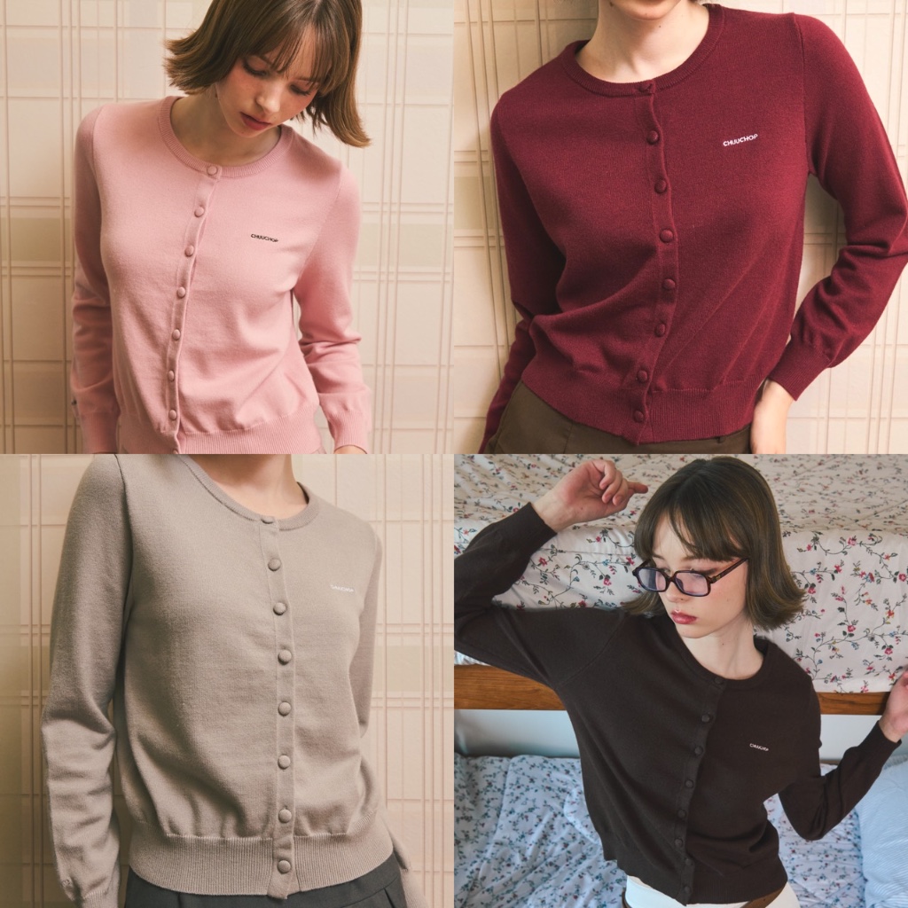 [Exclusiveลด25%] CHUUCHOP - (S-XL) Peach Cardigan คาดิแกนไหมพรมแขนยาว ...