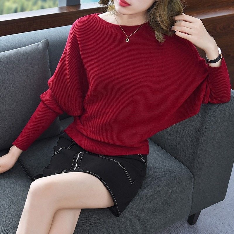 Dahong เสื้อทรงสวยและน่ารัก เสื้อไหมพรมผ้าร่องแขนยาว ( คอปาด แขนยาว ...