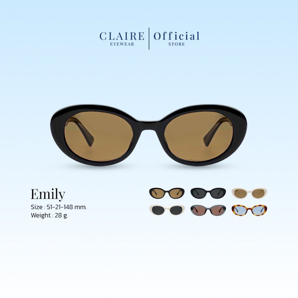 CLAIRE : (EM) แว่นกันแดดรุ่น Emily กันแดดเลนส์แท้ กันแดดUV400 ...