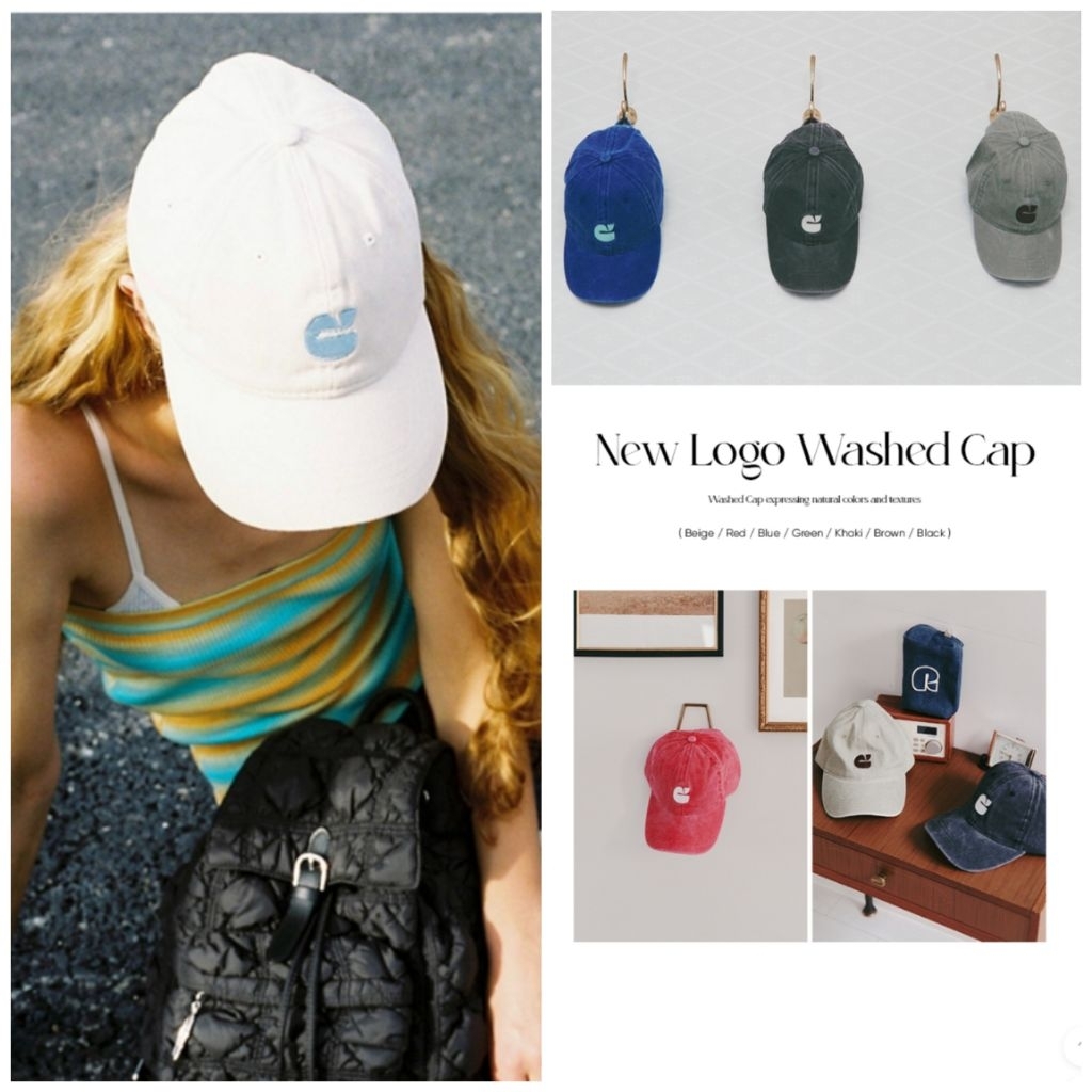 Carlyn New Logo Washed Cap มีให้เลือก 7 สี ทรงหมวกเบสบอล ทำจากCotton100 ...