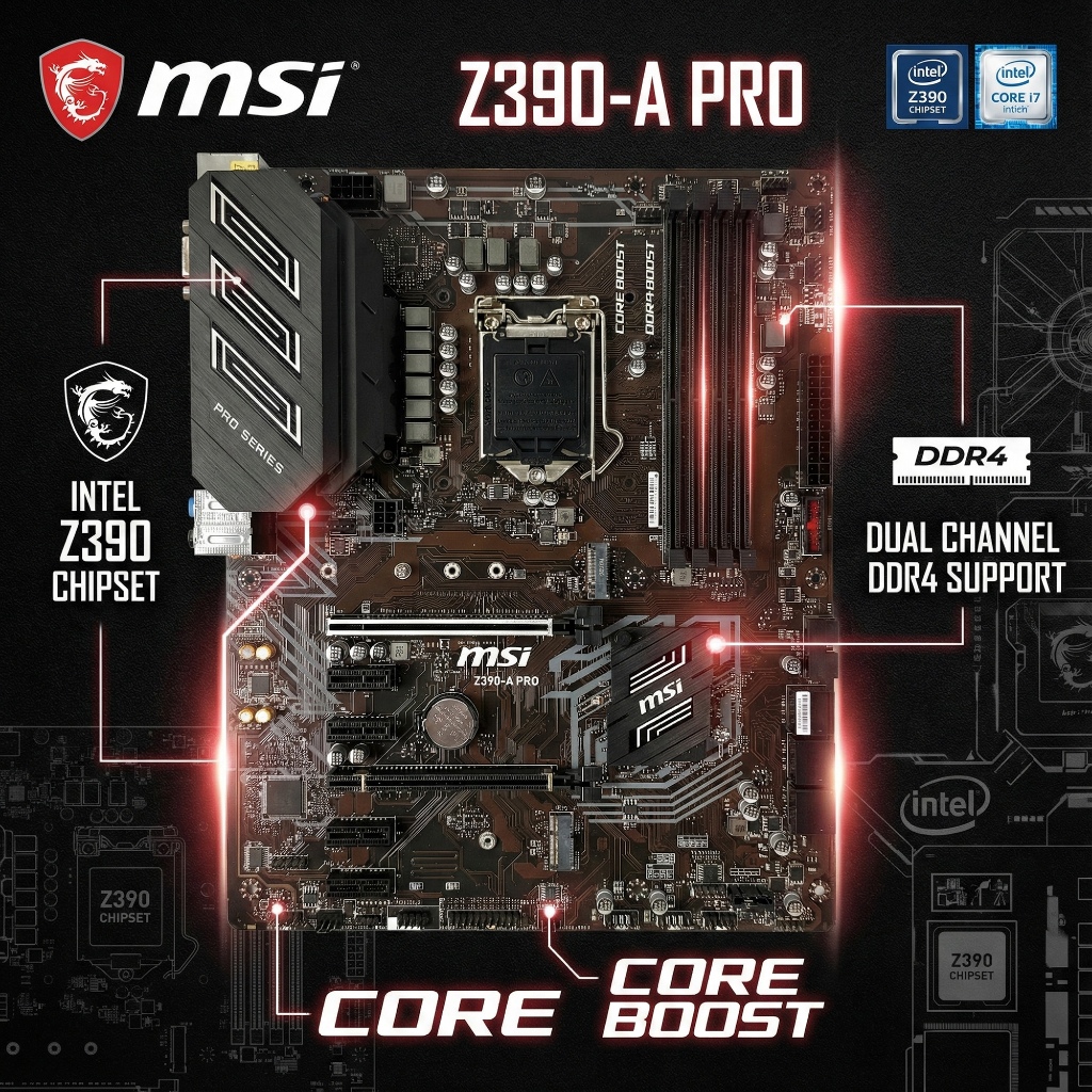 [Mainboard มือสอง] MSI Z390-A PRO (Socket 1151v2) รองรับ Gen 8-9 DDR4 ...