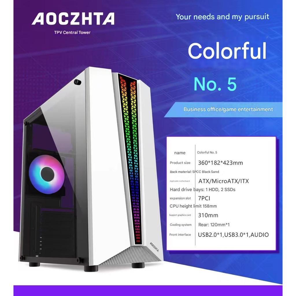 AOC Colorful No. 5 Desktop DIY PC Case, Full Side Transparent ...
