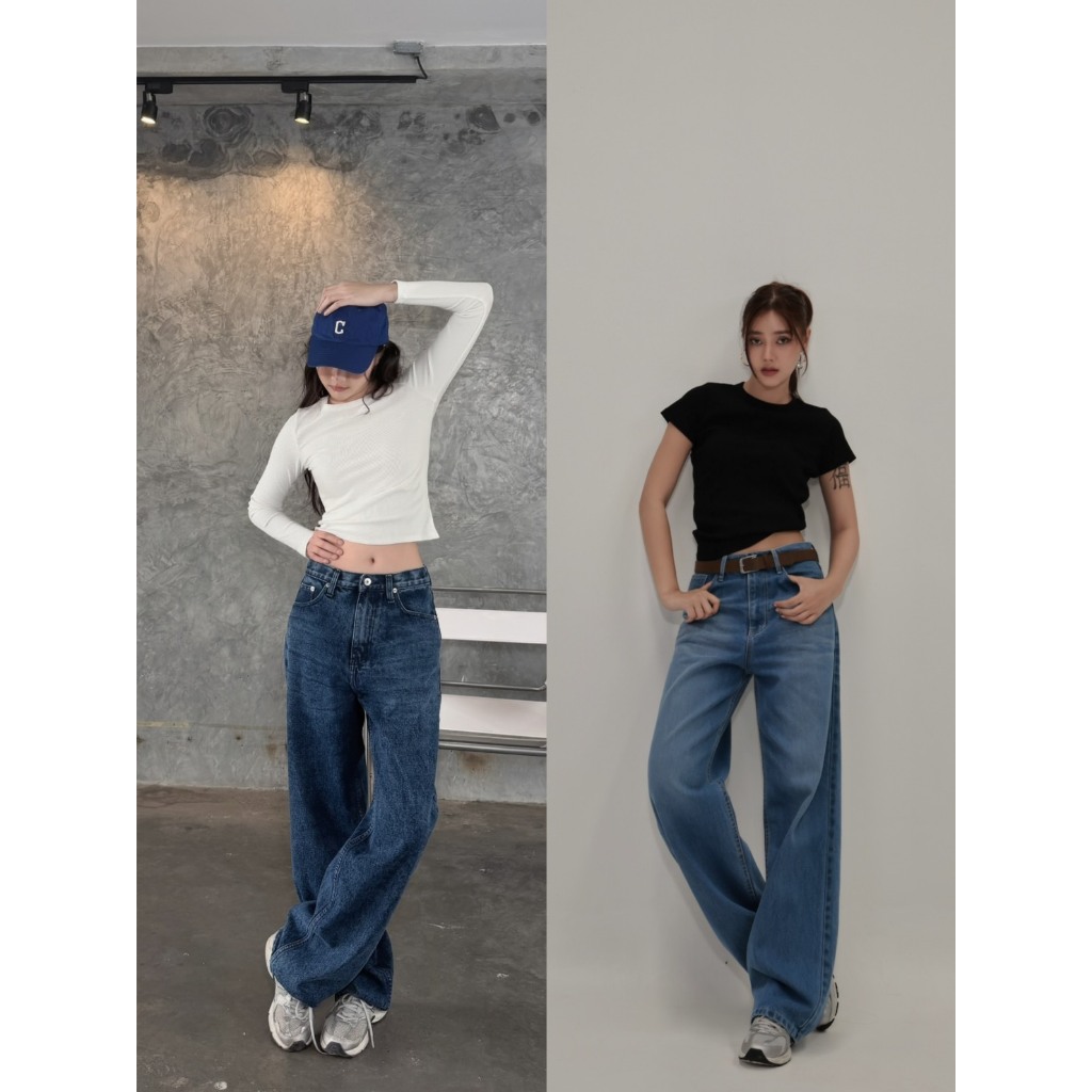ยีนส์ Nammon Jeans p10-p11 ยีนส์กระบอกใหญ่ผ้าไม่ยืดต้าเหนิง - ผ้าไม่ยืด ...