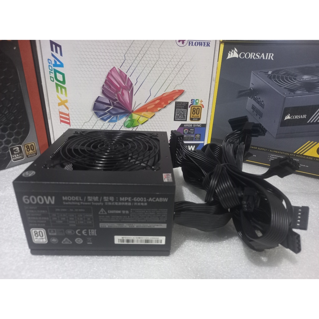 PSU ประกัน 3เดือน Cooler Master MWE 600W 80+White มือ2 สายเเพรดำ ...